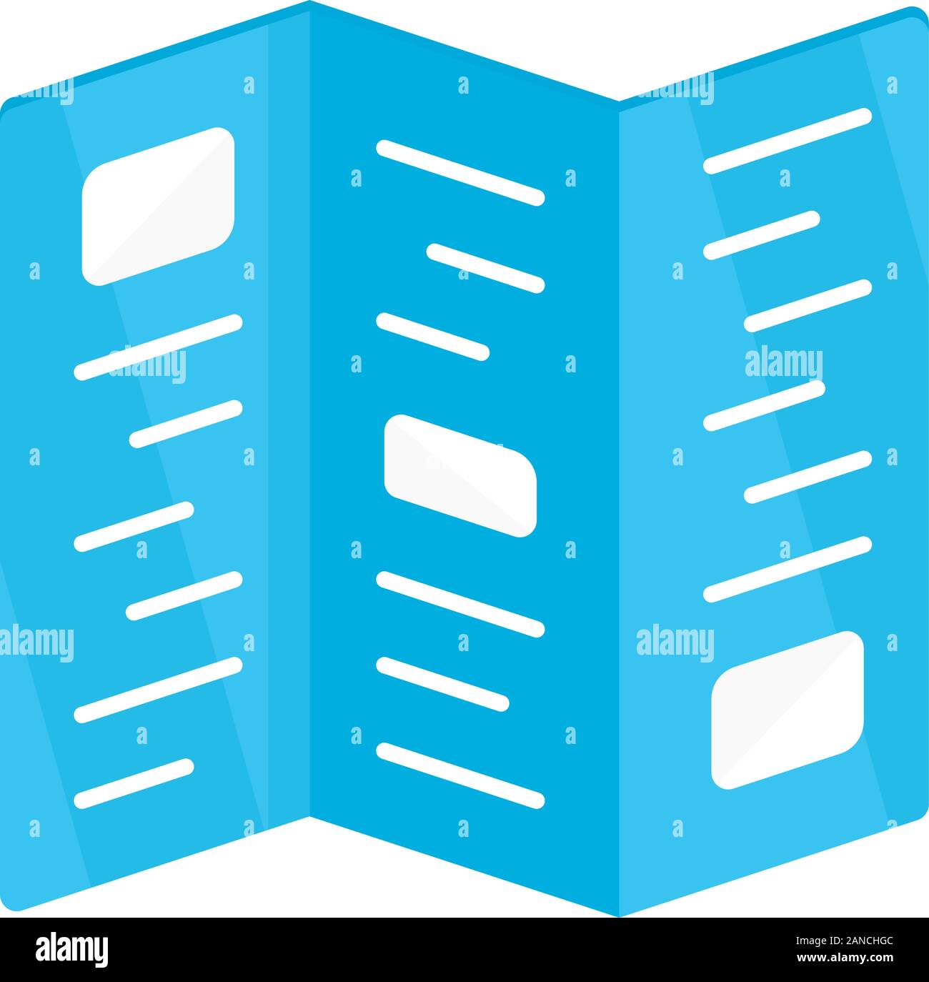 Information booklet flat design color icon. Advertising pamphlet ...