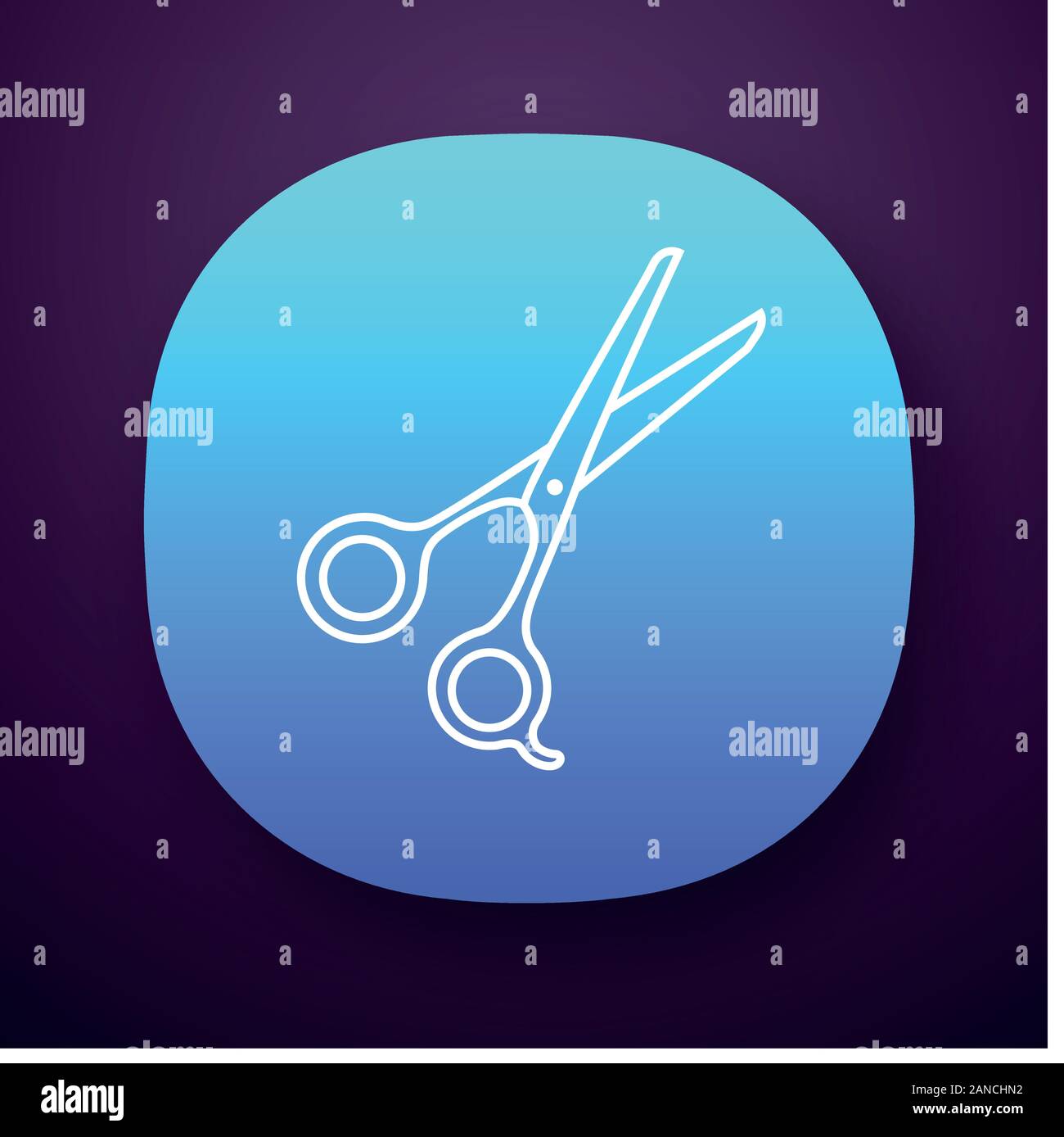 Scissors app icon. Haircutting shears. Cutting instrument with finger ...