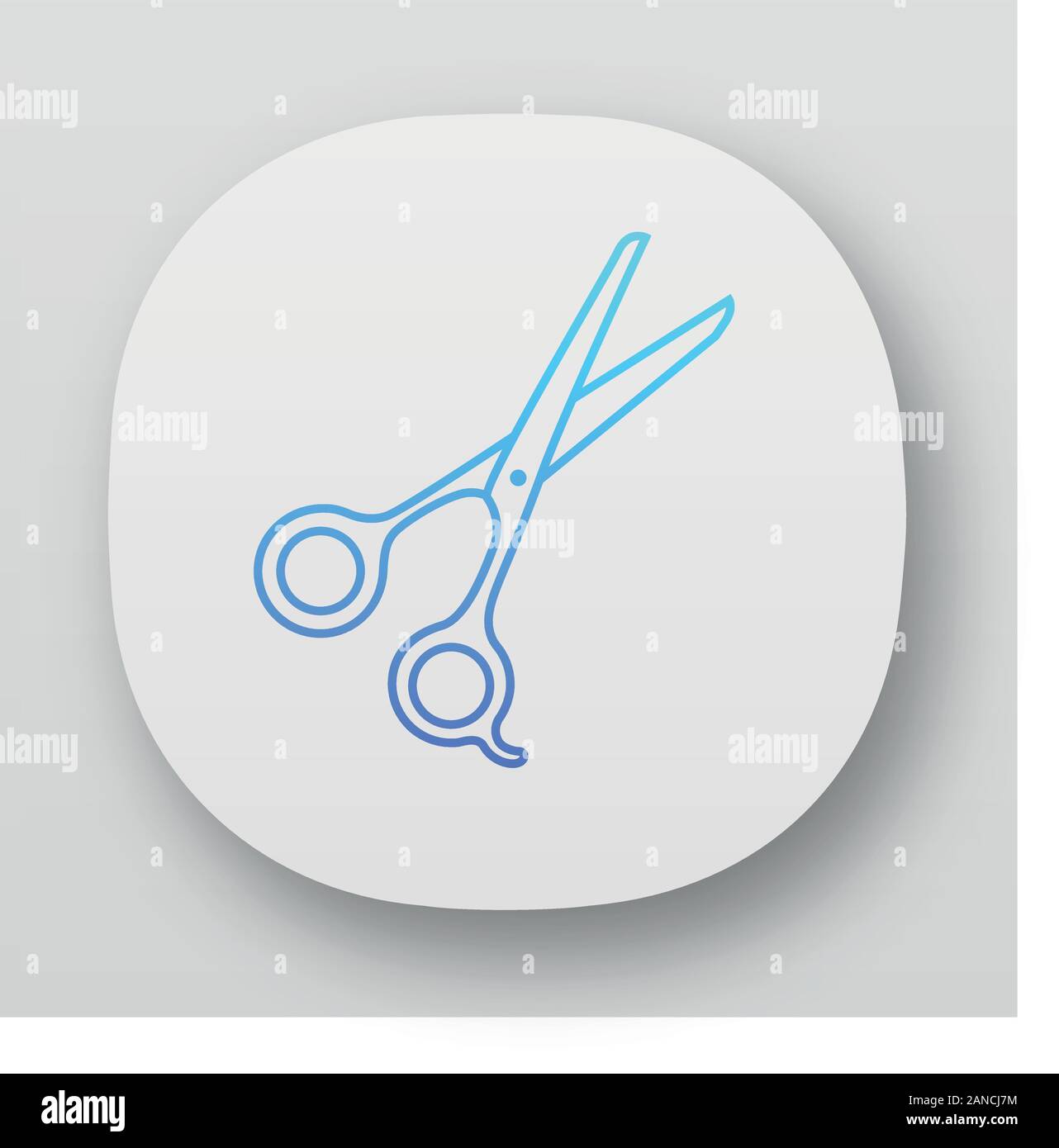 Scissors app icon. Haircutting shears. Cutting instrument with finger ...