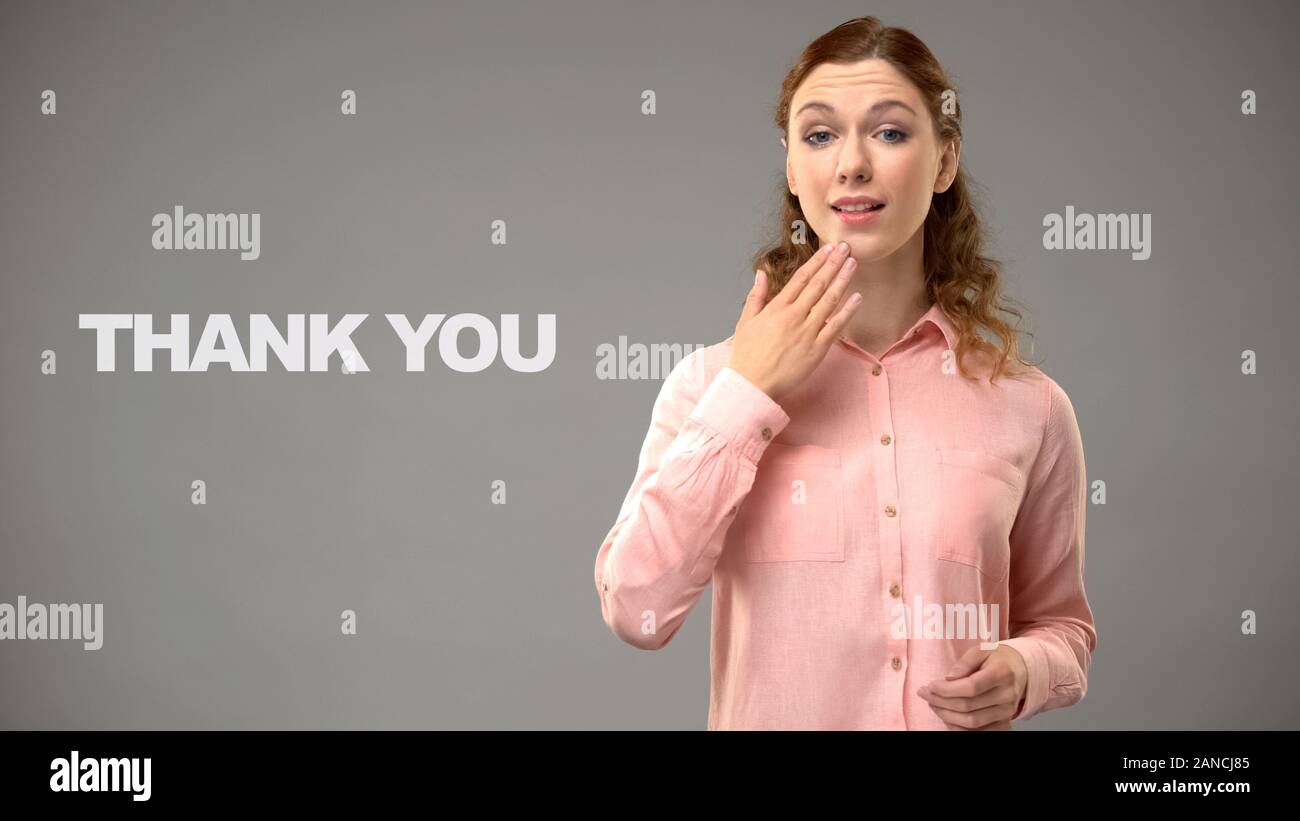 Sign language deaf thank you hi-res stock photography and images - Alamy