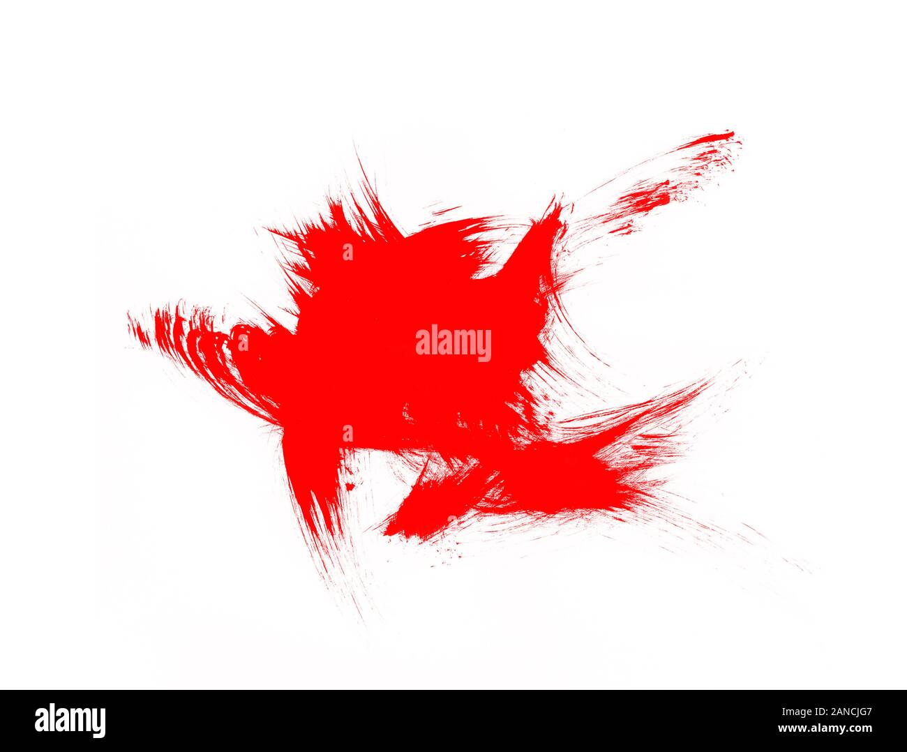 Red paint splash isolated on white backdrop. Red smears background ...