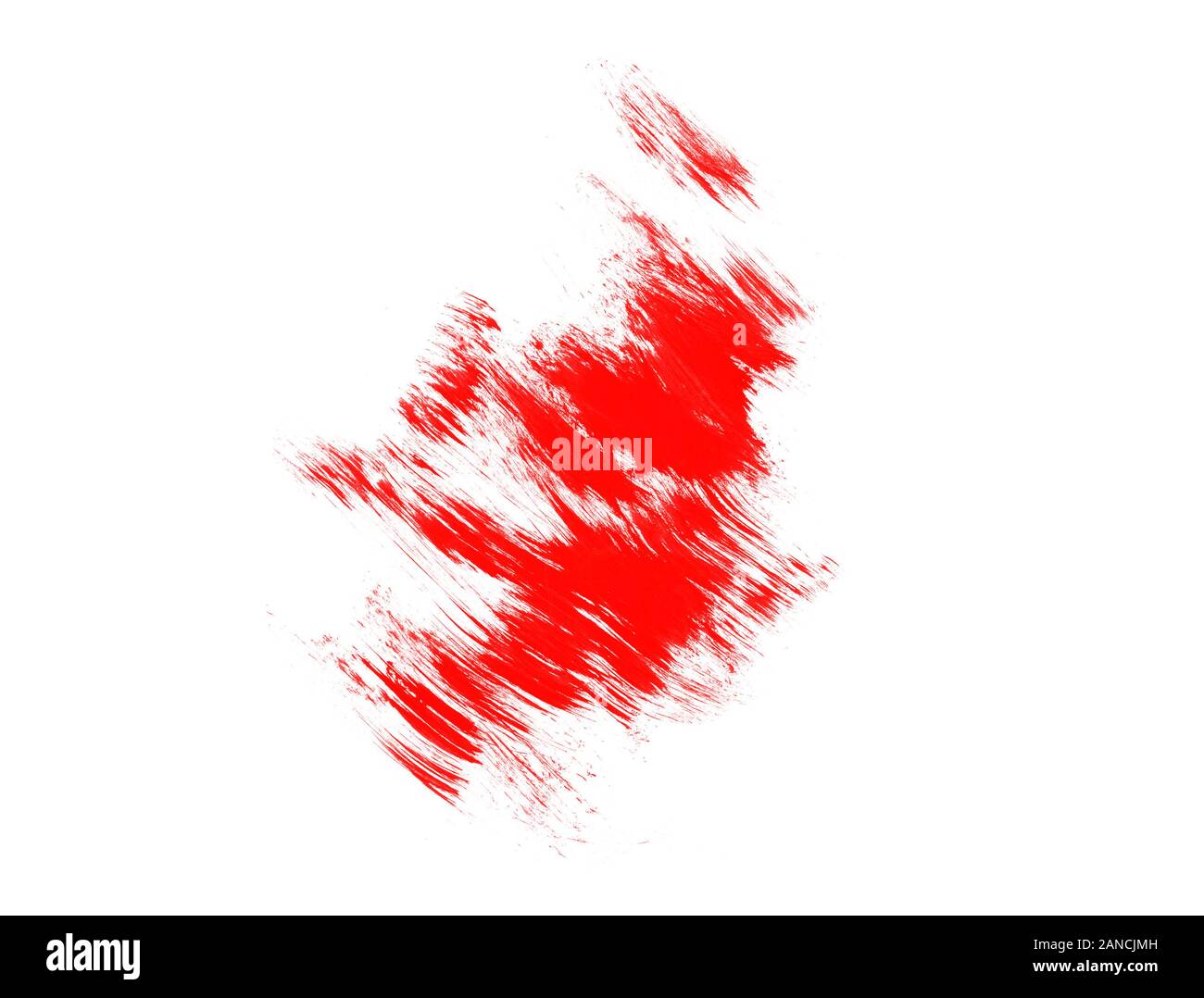 Red paint smears isolated on white background. Red brush illustration ...