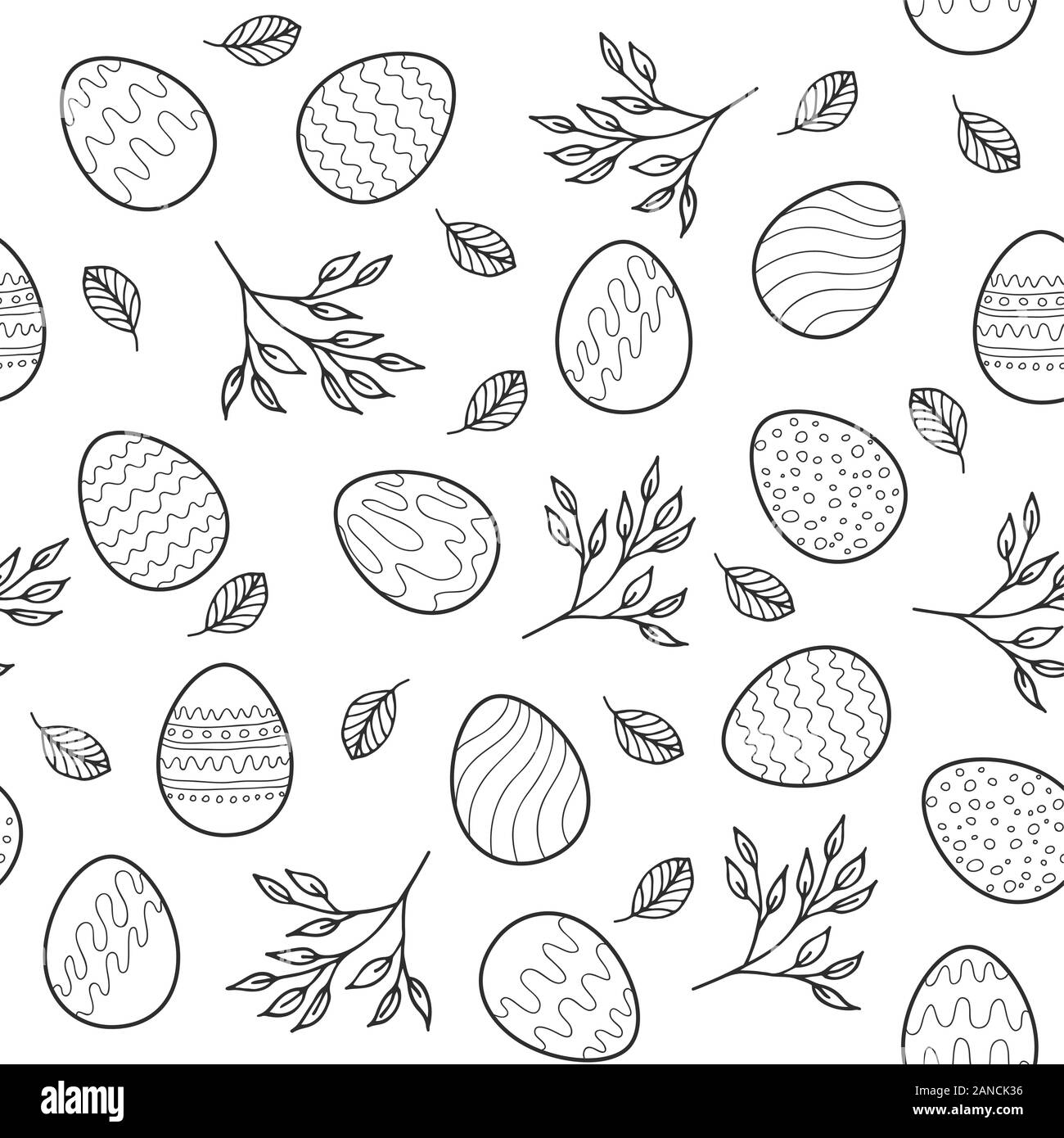 Vector monochrome pattern doodle Cut Out Stock Images & Pictures - Alamy