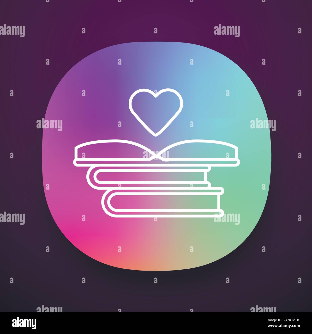 Educational books distribution app icon. Volunteer reader. Donating ...