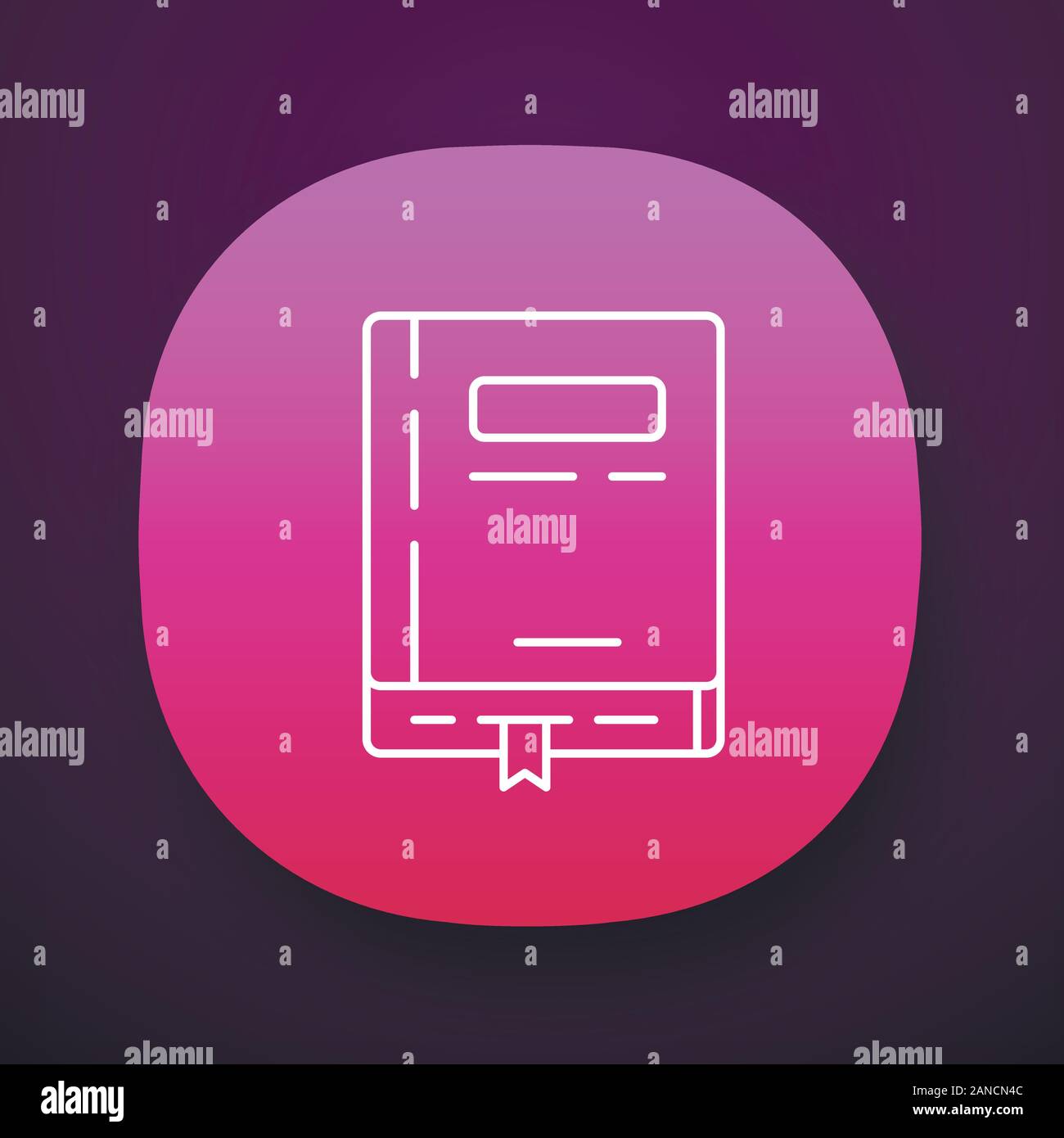 Personal notebook, school textbook app icon. UI/UX user interface. Web or mobile application ...