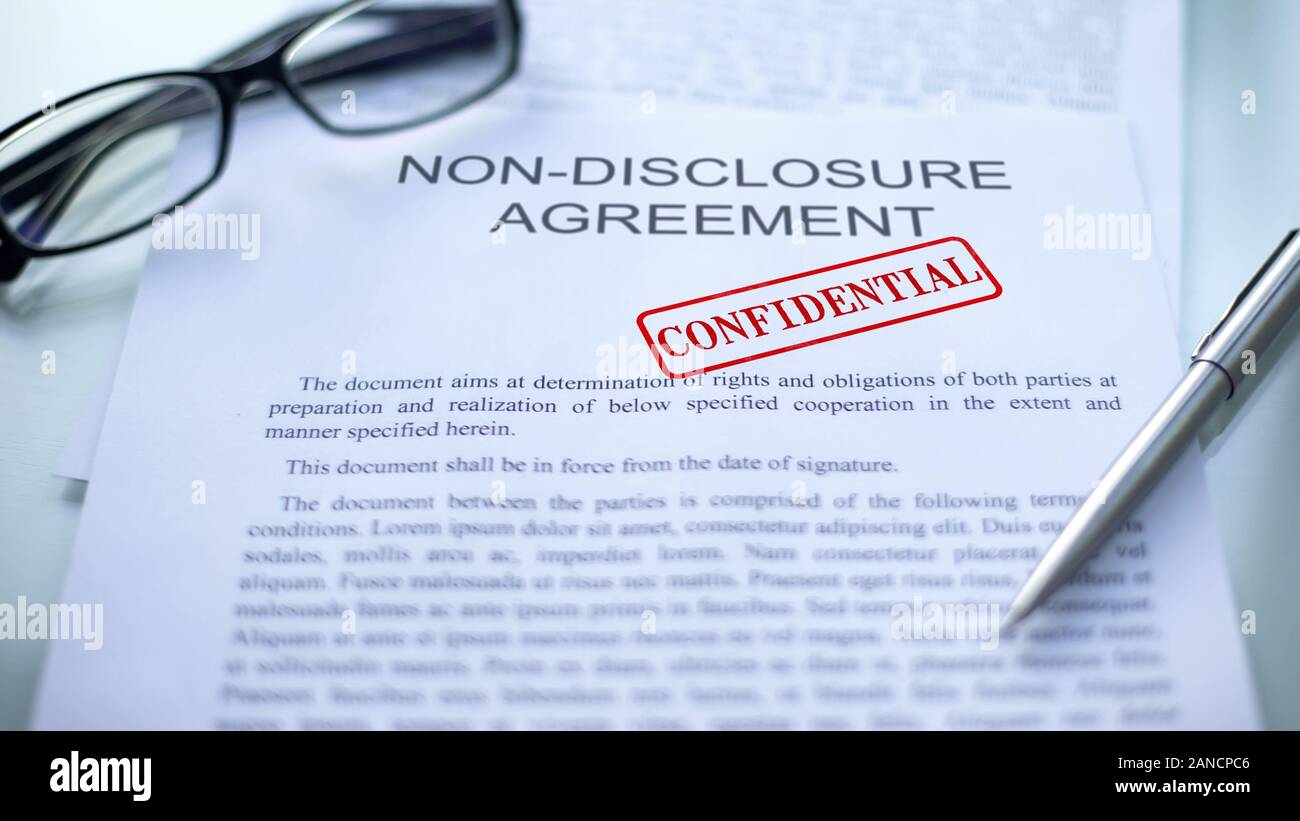 Non disclosure agreement hi-res stock photography and images - Alamy