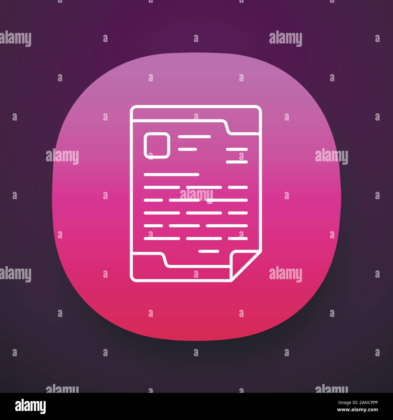 Letterhead, official document app icon. UI/UX user interface. Web or mobile application ...