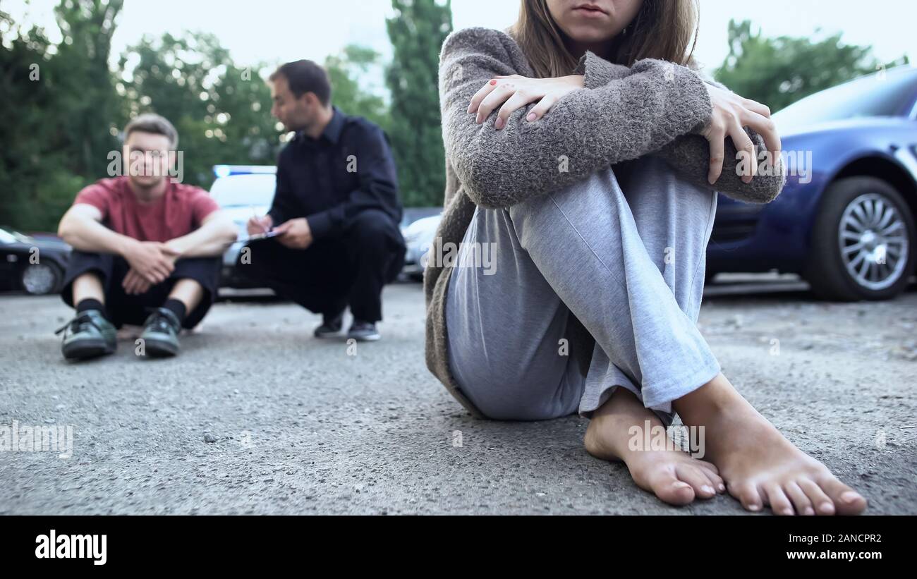 Car crash driver crying hi-res stock photography and images - Alamy