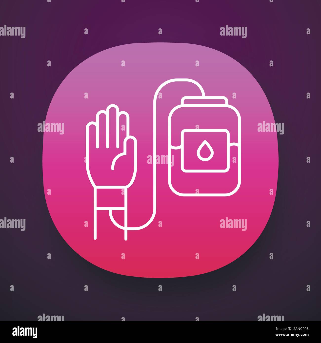 Donorship app icon. Blood donation and transfusion. Volunteer activity ...