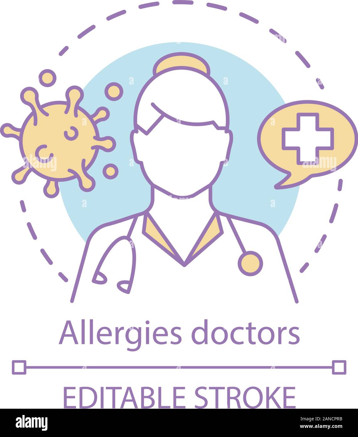 Allergies doctors concept icon. Allergist, immunologist, ENT doctor ...