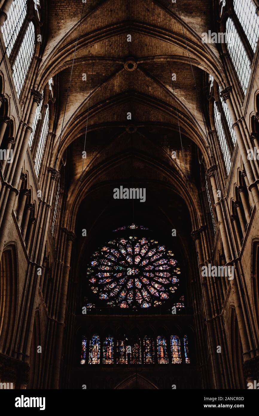 Inside the Reims cathedral Stock Photo - Alamy