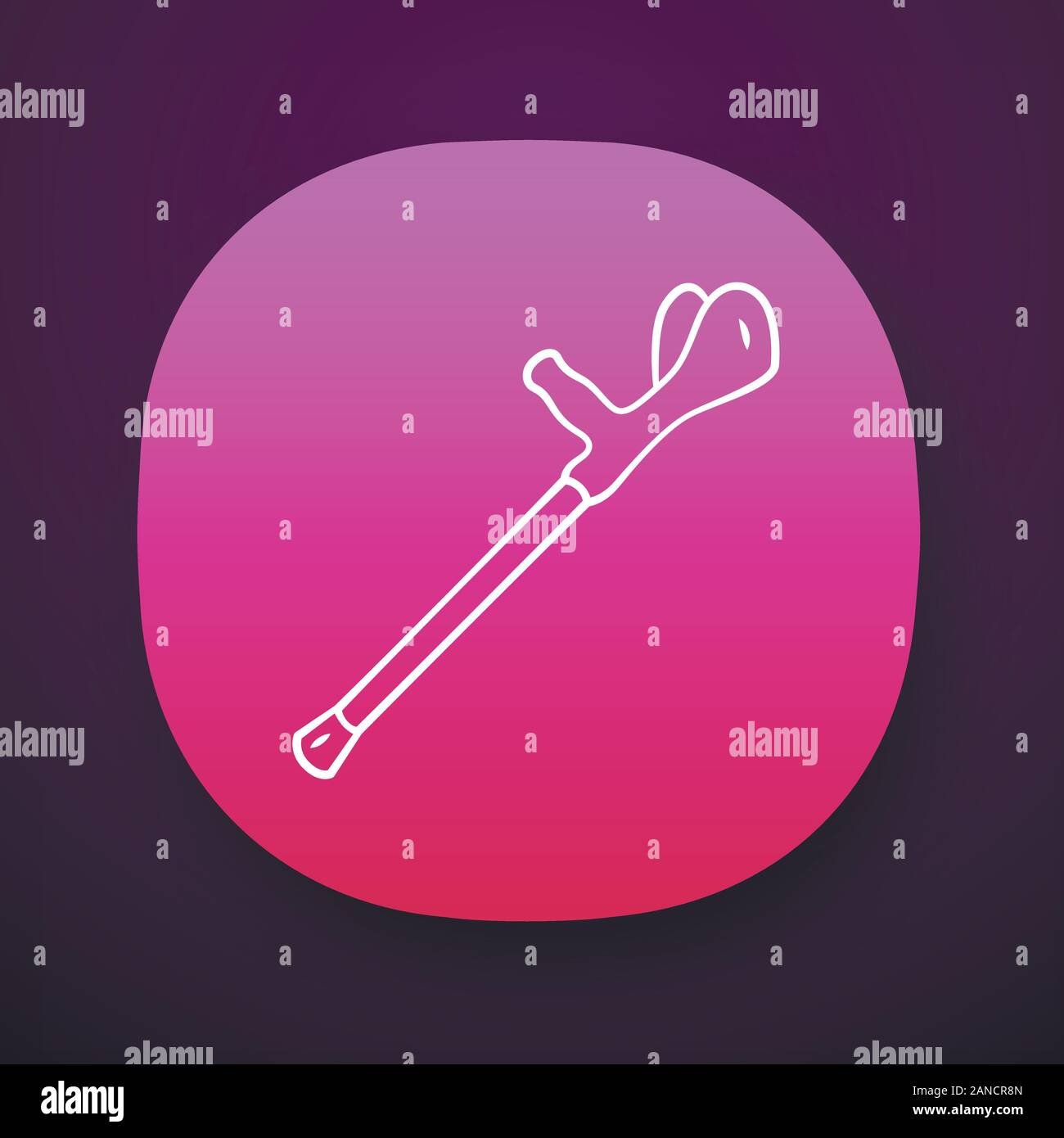 Forearm crutch, walking aid app icon. Mobility aid device, equipment ...
