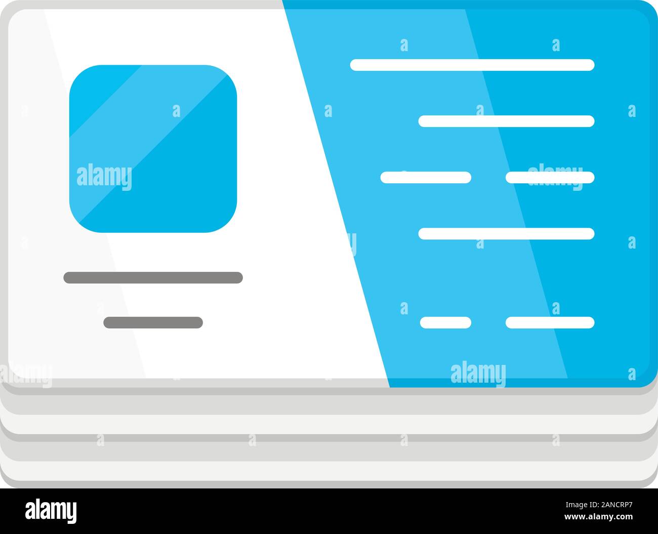 Business card flat design color icon. Visiting cutaway isolated vector ...