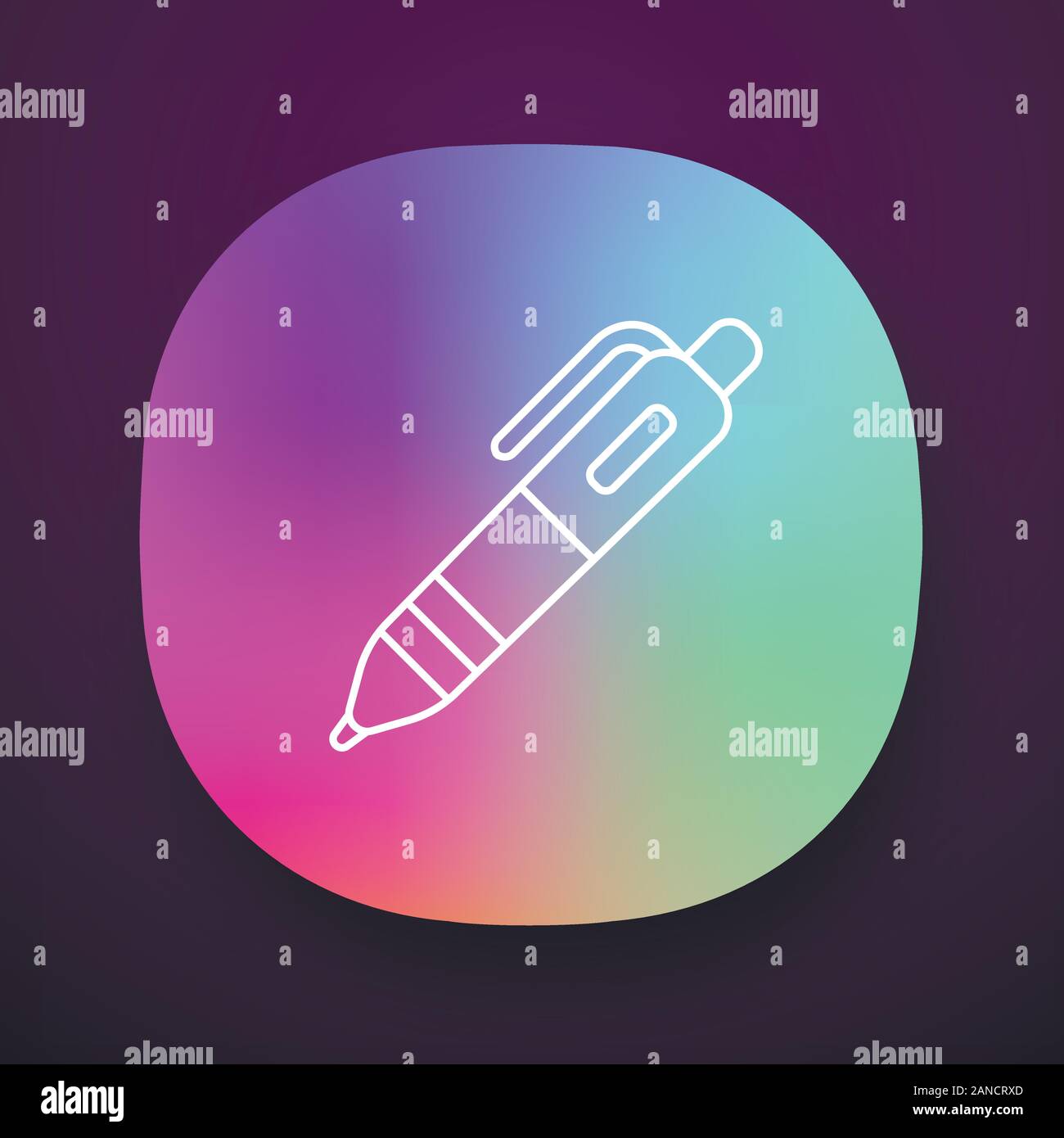 Automatic ballpoint pen app icon. UI/UX user interface. Web or mobile ...