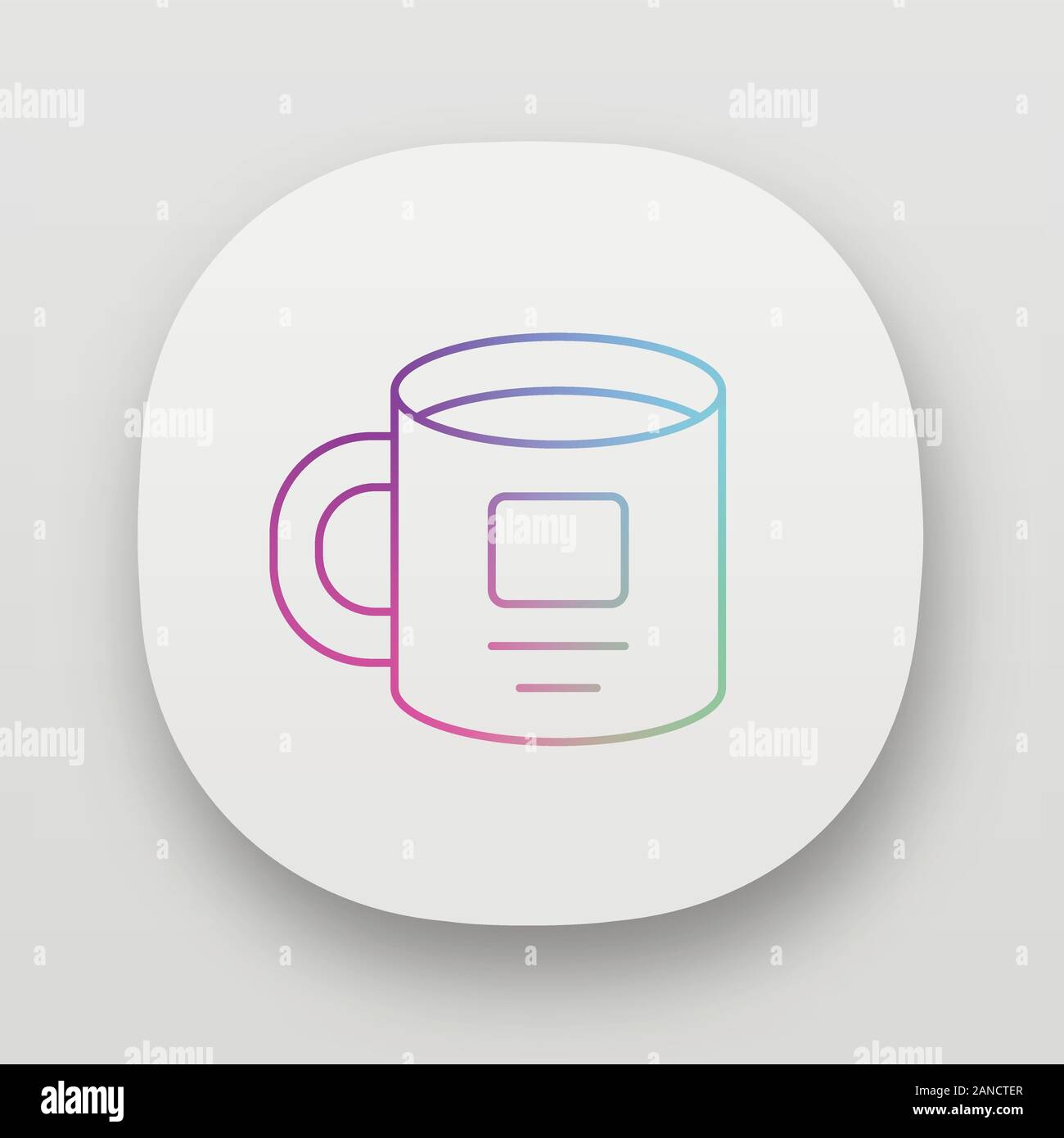 Ceramic utensil, personal cup app icon. UI/UX user interface. Web or ...