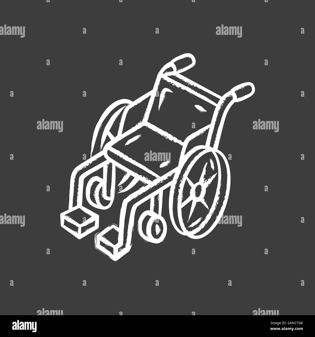 Manual wheelchair chalk icon. Wheel chair, mobility aid for disabled ...