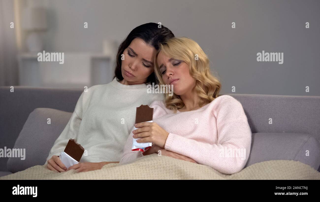 Girl after eating chocolate hi-res stock photography and images - Alamy