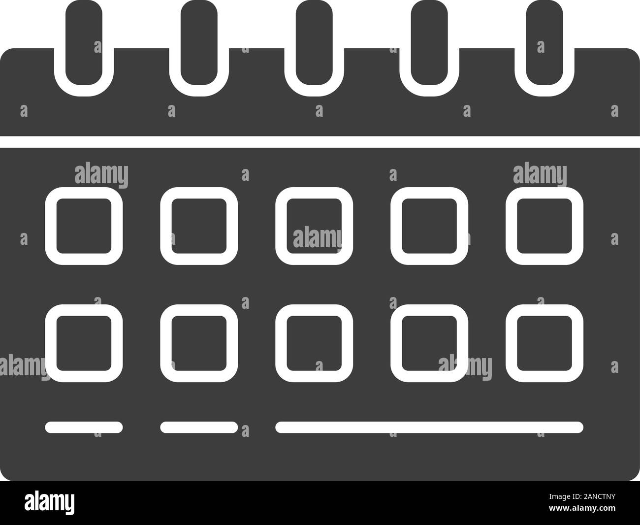 Wall calendar, desk planner glyph icon. Business scheduler silhouette ...