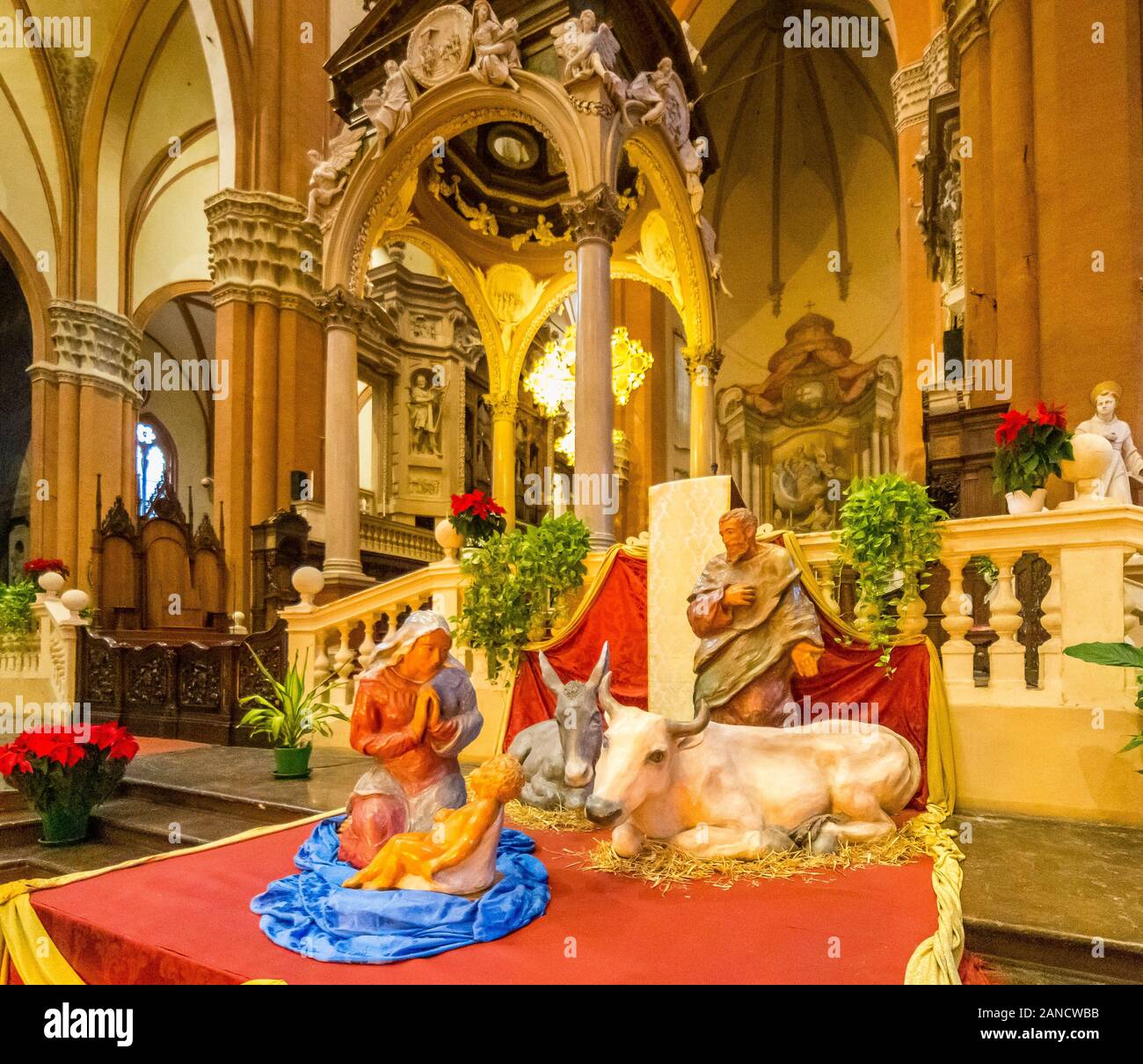 BOLOGNA, ITALY - DECEMBER 29, 2019: light is enlightening Christmas ...