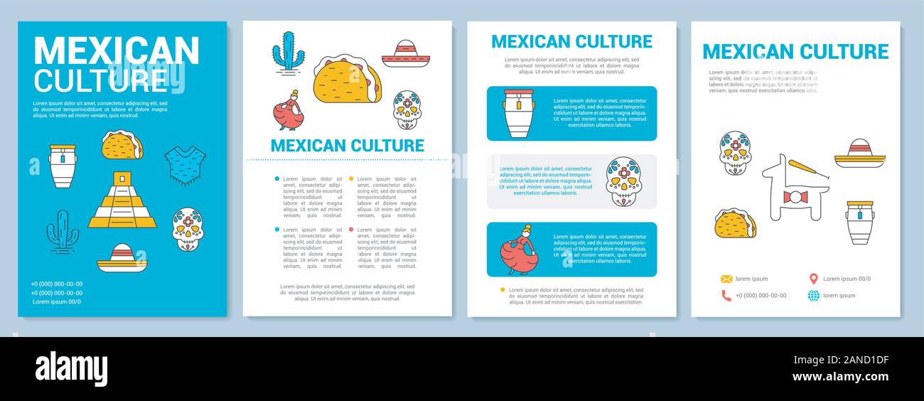 Mexican culture brochure template layout. Mexico traditions. Flyer ...