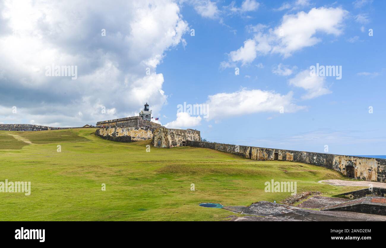 Castillo San Felipe del Morro, San Juan, Puerto Rico. Old historical ...