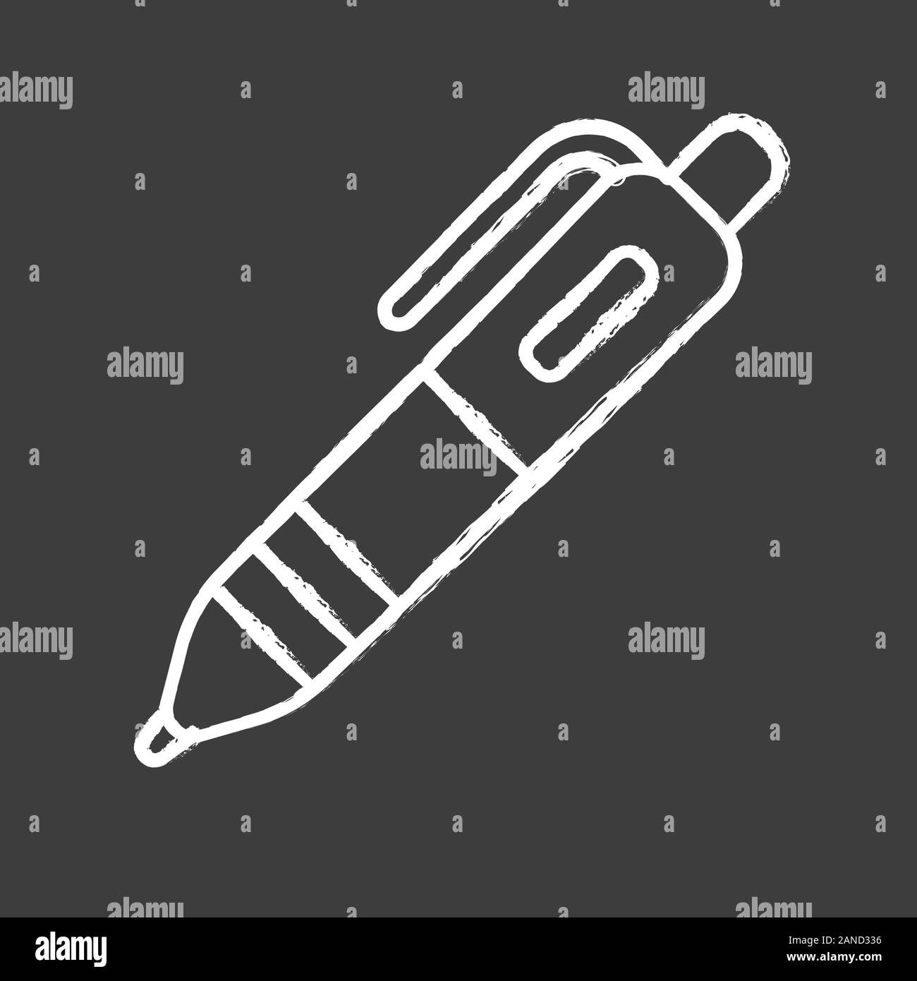 Automatic ballpoint pen chalk icon. Writing tool isolated vector ...