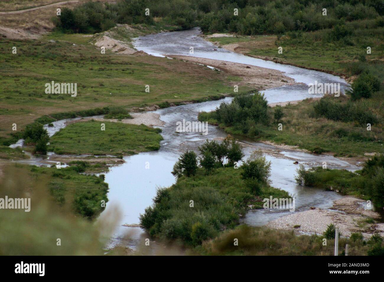 River meandering through a plain in Romania Stock Photo - Alamy