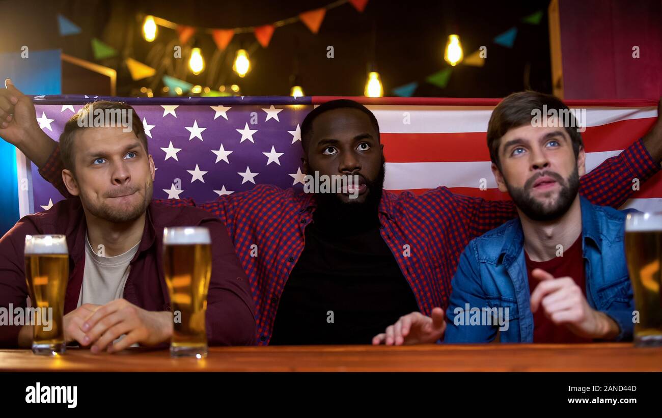 Black and caucasian friends unhappy with american team losing match ...