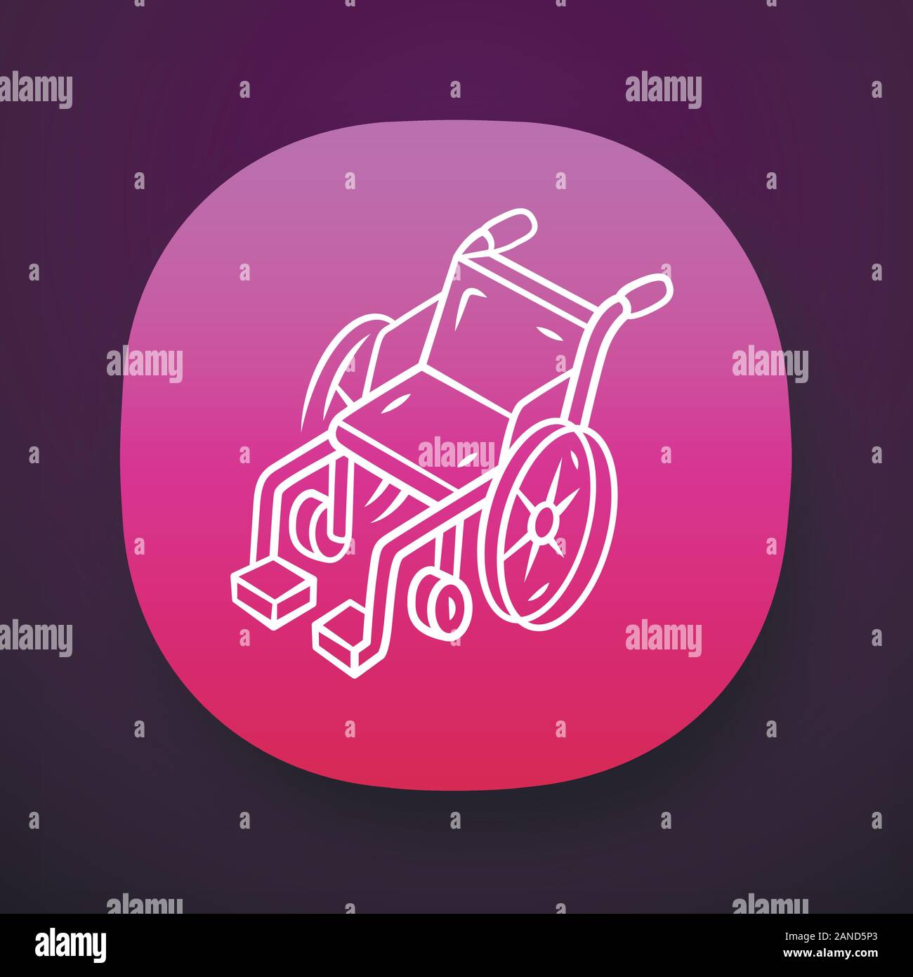 Manual wheelchair app icon. Wheel chair, mobility aid for disabled ...