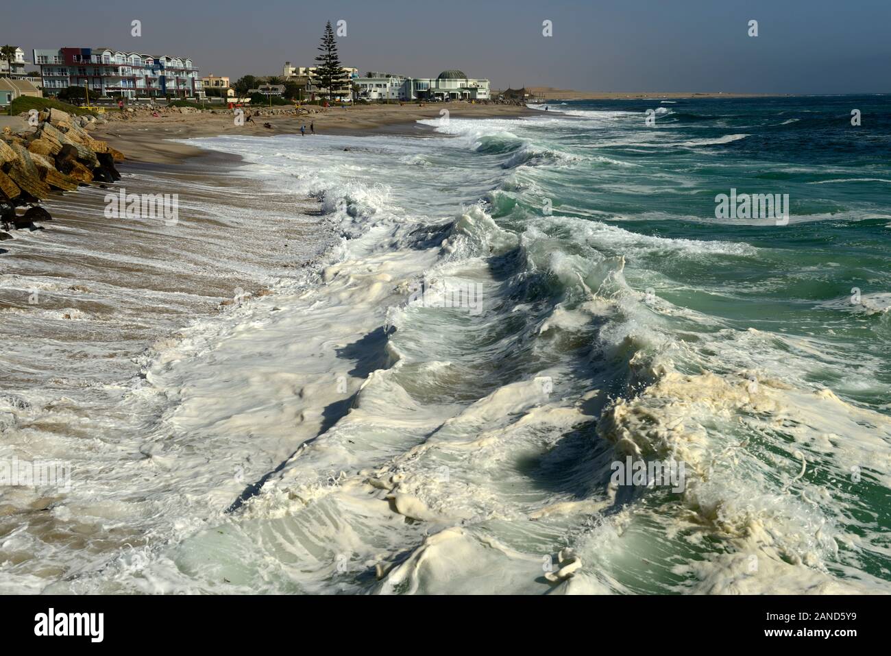 rough surf,Swakopmund Beach,foreshore,Seashore,beachfront properties ...