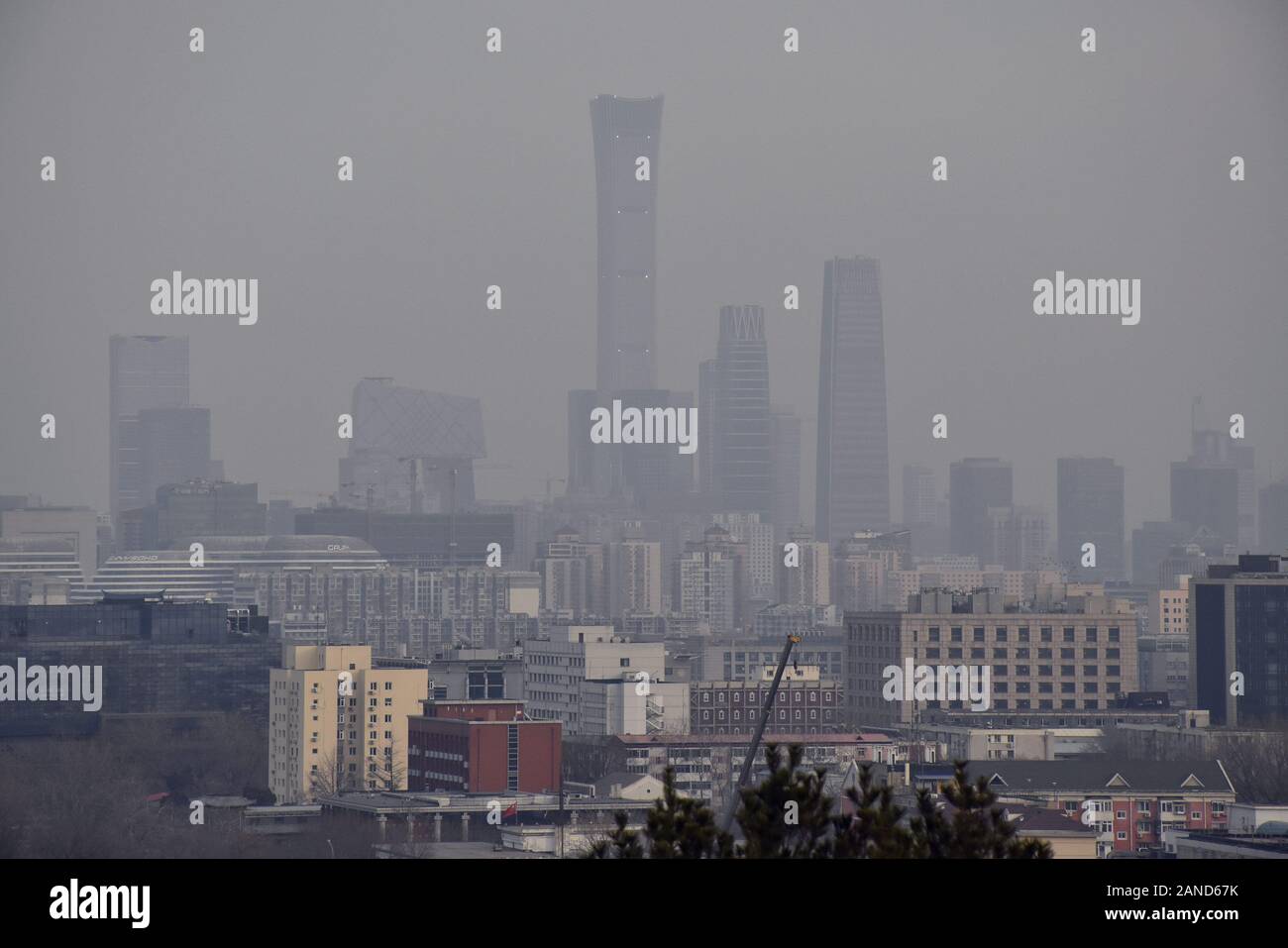 Local landmarks is covered with serious haze in Beijing, China, 9 ...