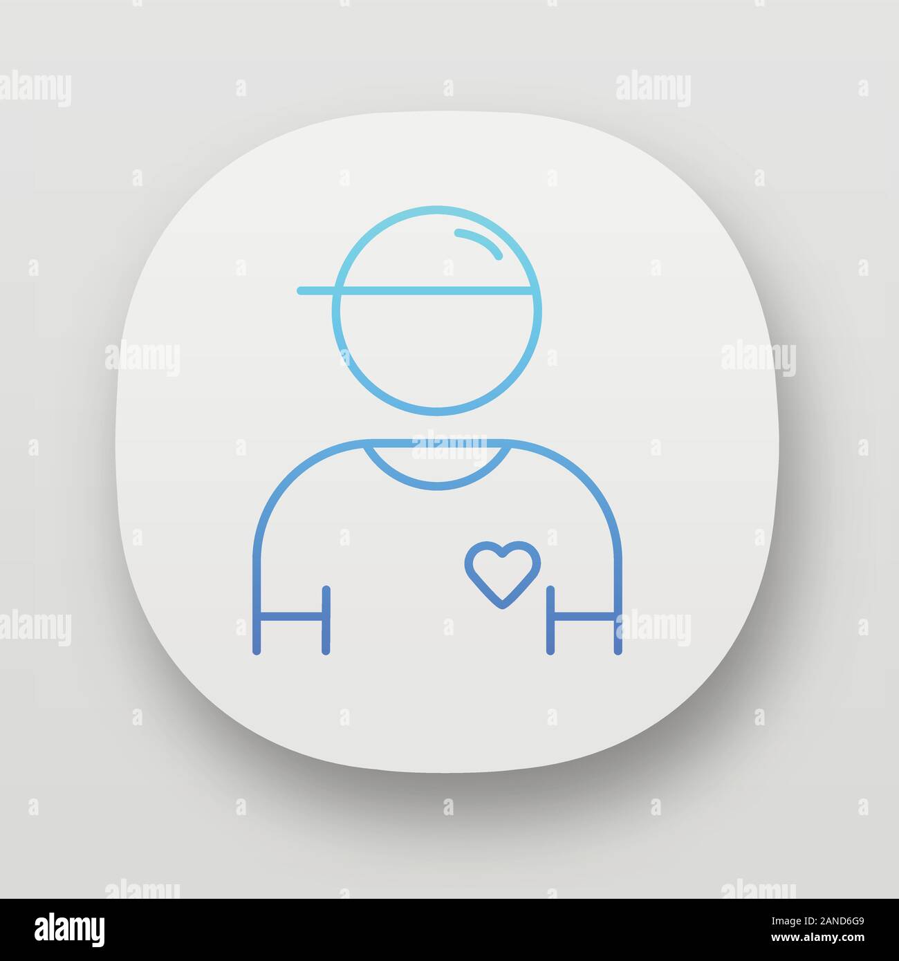 Volunteer app icon. Charity organization member. Social projects ...