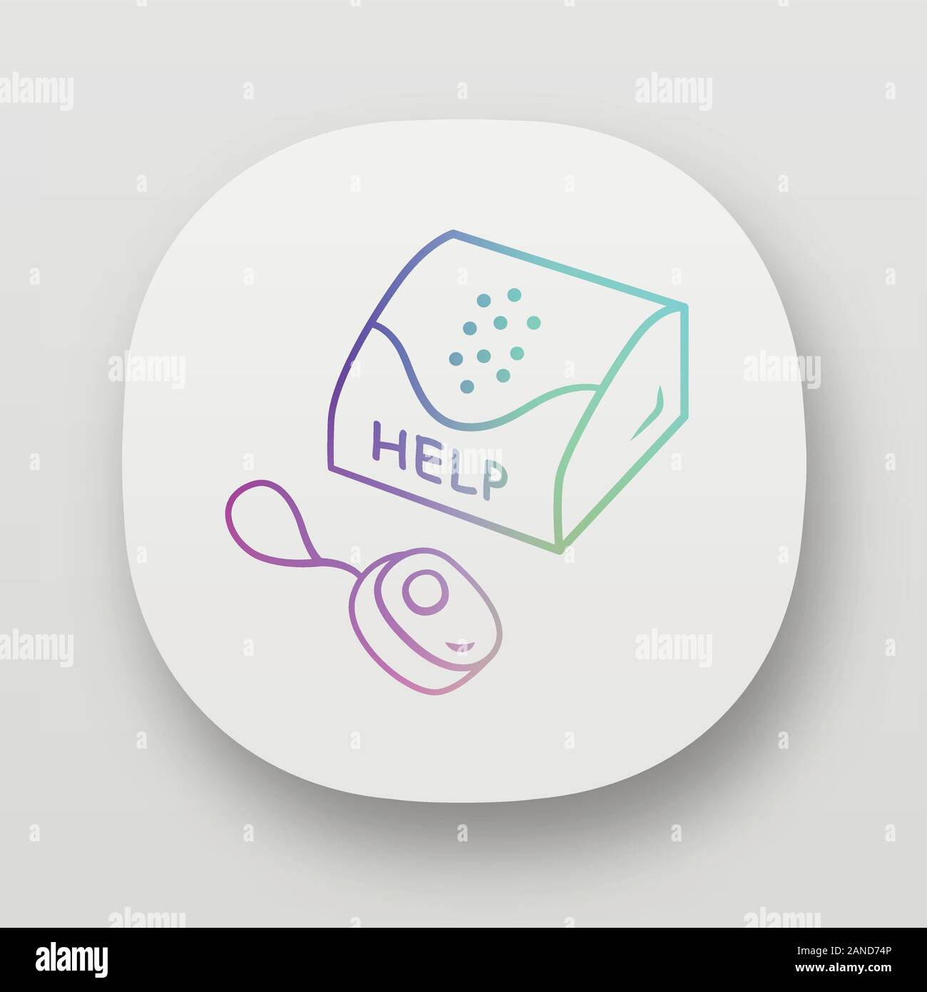 Personal emergency response system app icon. Device for physically ...