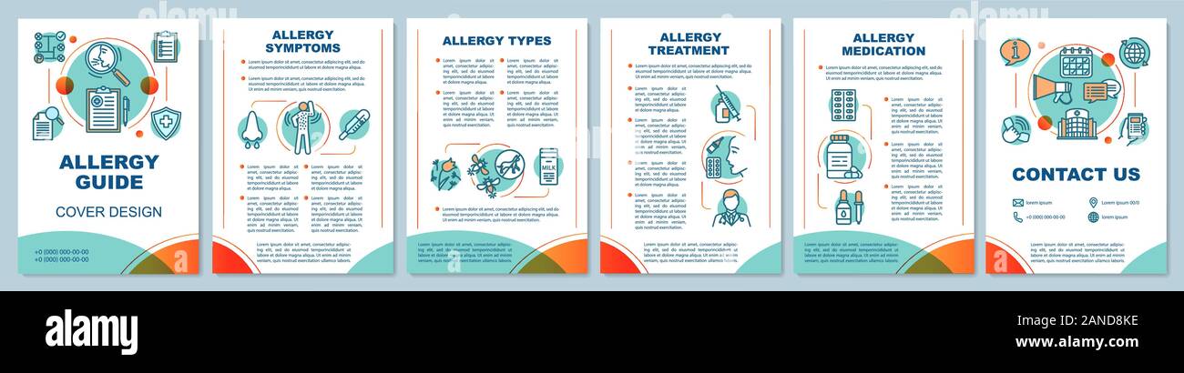 Allergy guide brochure template layout. Symptoms, treatment. Flyer ...