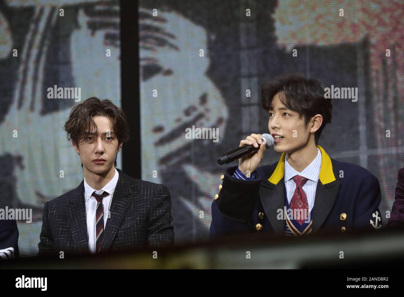 --FILE--Chinese actors and singers Wang Yibo, left, of South Korean ...