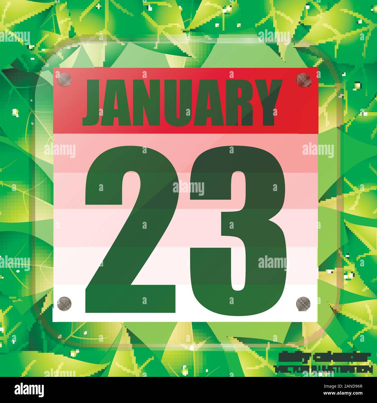 January 23 icon. For planning important day with leaves. Banner for ...