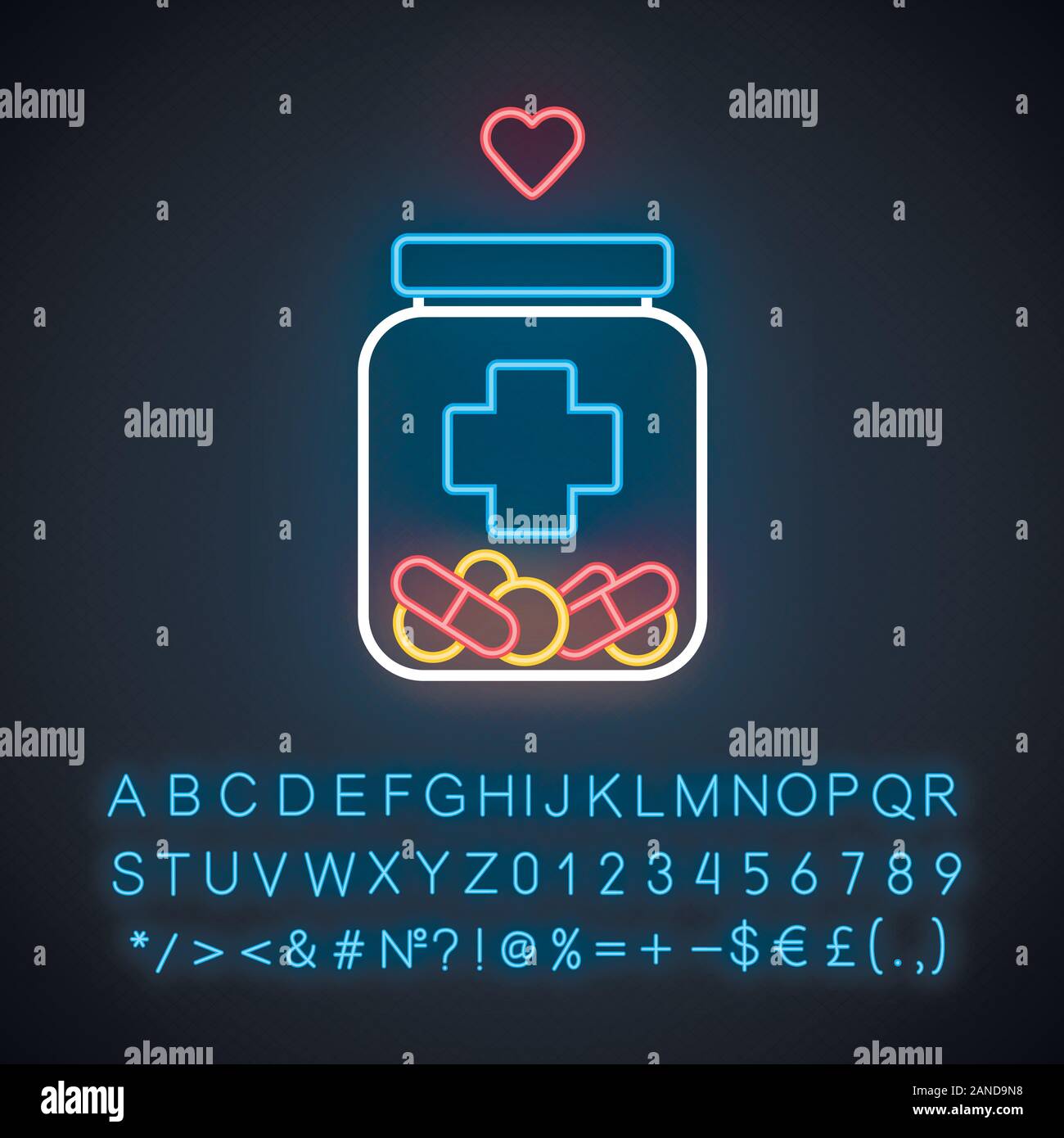 Medical aid neon light icon. Nursing service. Course of treatment. Can ...