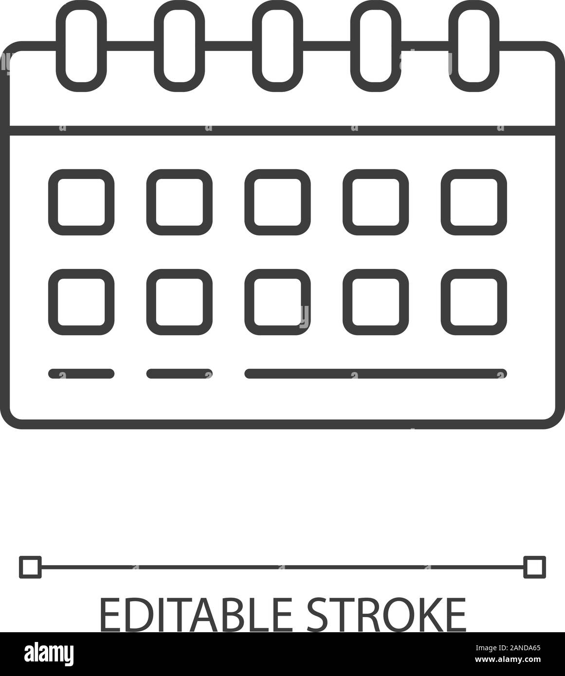 Wall calendar, desk planner linear icon. Business scheduler thin line ...