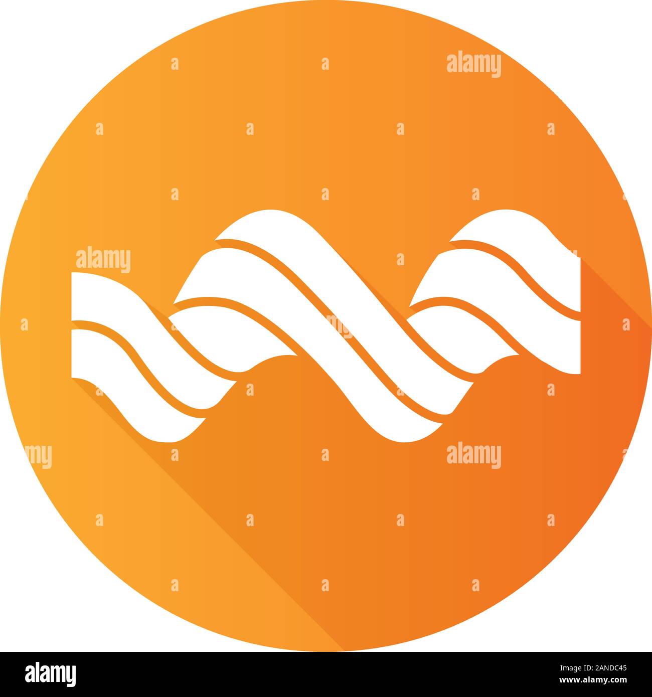 Sound Spiral Wave Orange Flat Design Long Shadow Glyph Icon Music