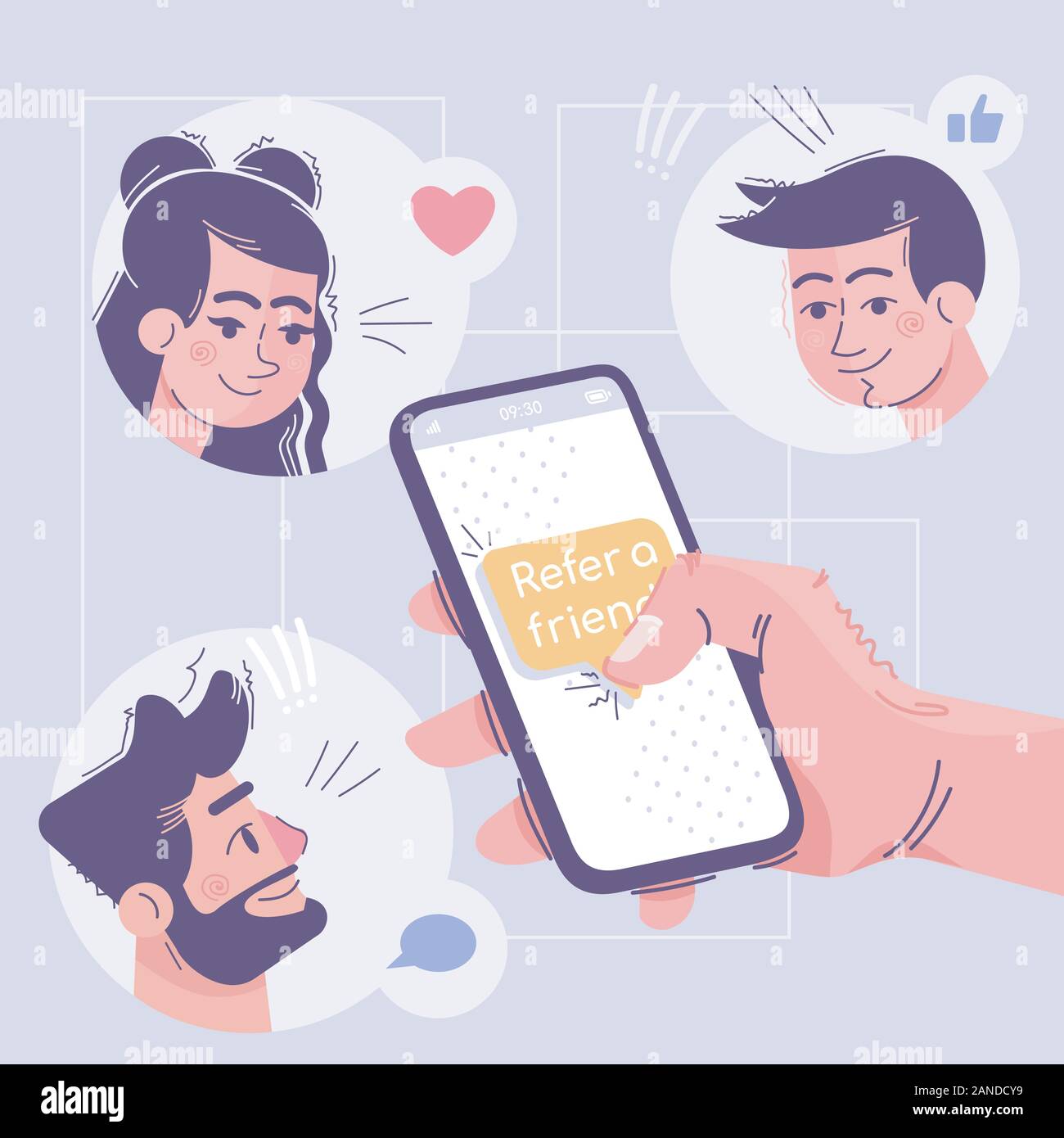 Refer a friend social media post mockup. Internet advertising web ... Refer a friend social media post mockup. Internet advertising web ...