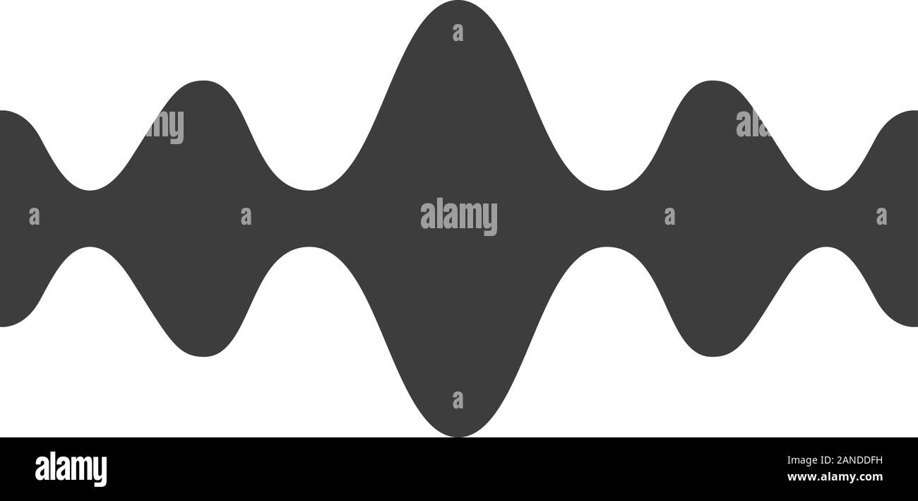 Fluid wave glyph icon. Silhouette symbol. Flowing wavy lines. Music ...