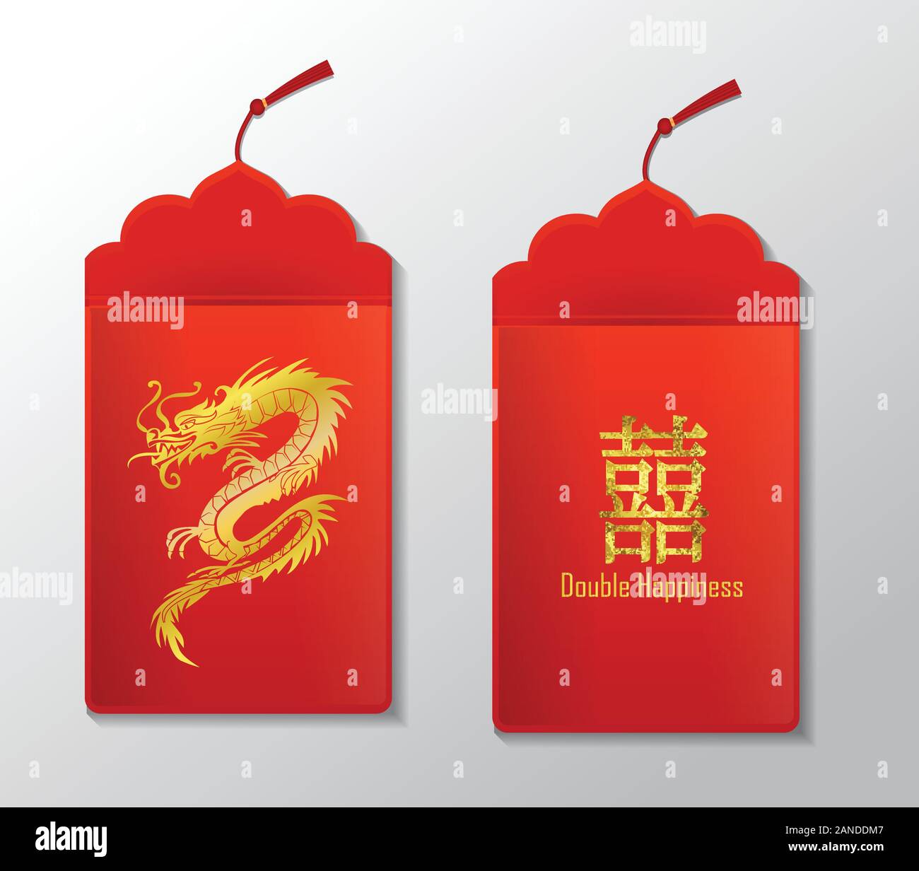 Red Envelope Packet Set For New Year Stock Vector Image And Art Alamy