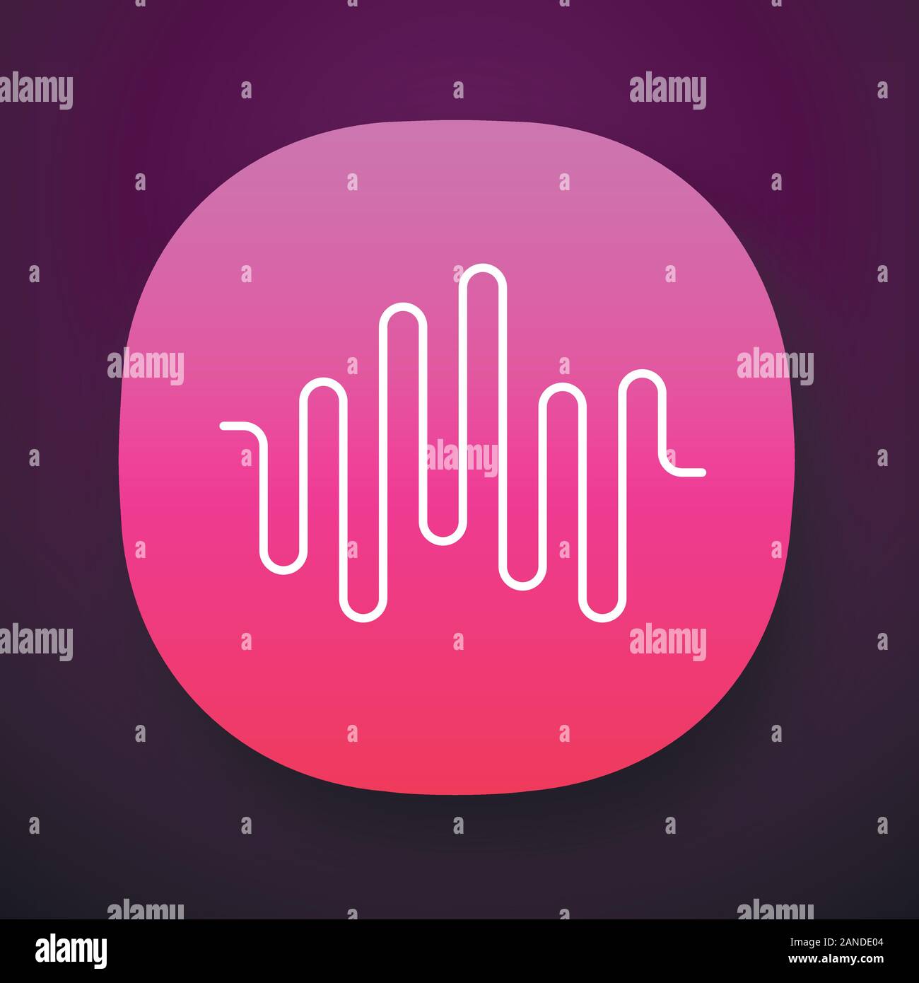 Music rhythm wave app icon. Disco party, soundtrack playing. Sound wave ...