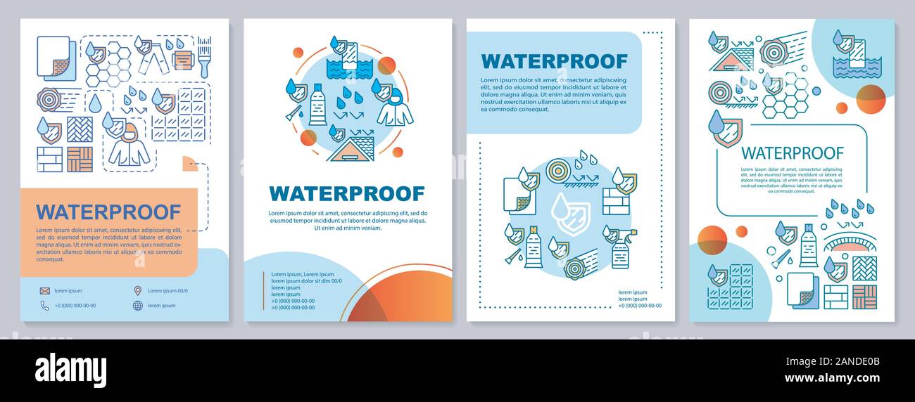 Waterproof material brochure template layout. Flyer, booklet, leaflet ...