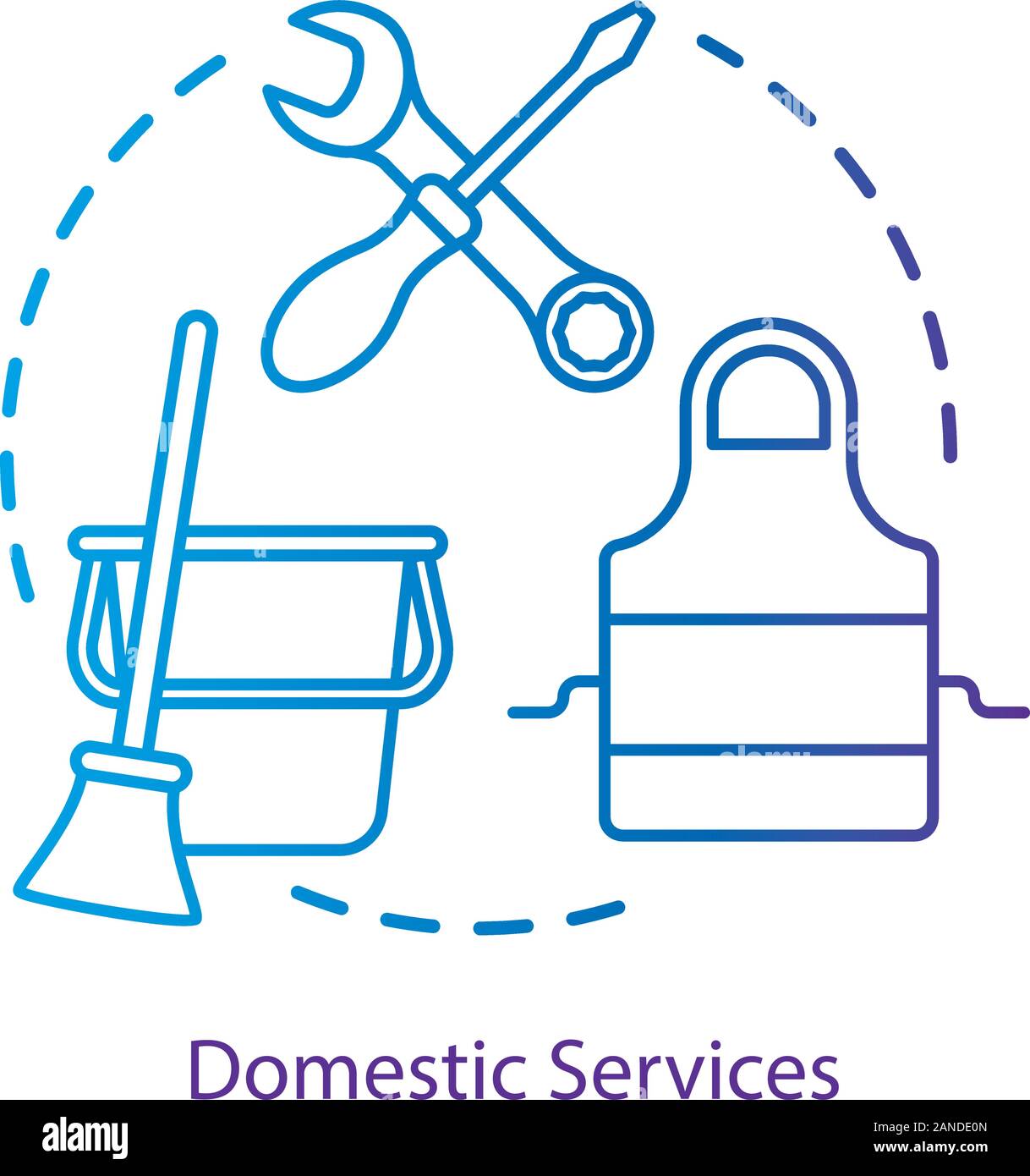 Housekeeping services concept icon. Household duties, cleaning, cooking ...
