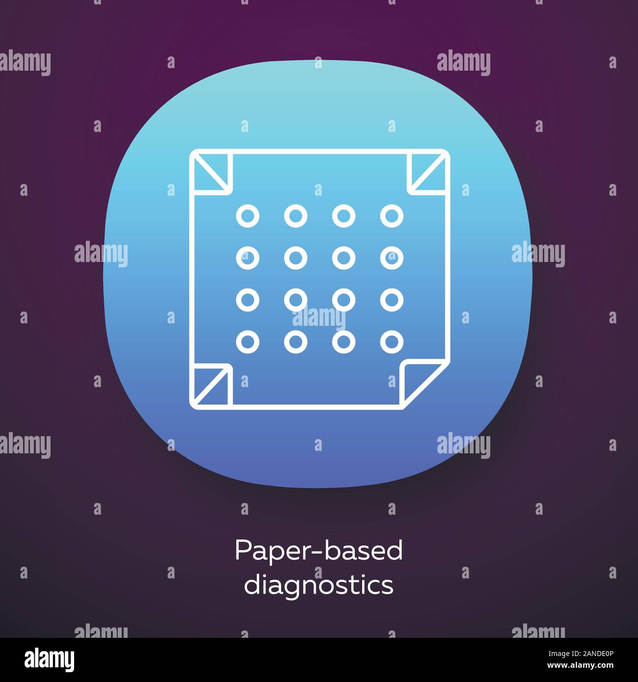 Paper-based diagnostics app icon. Biosensor. Quick analysis results ...