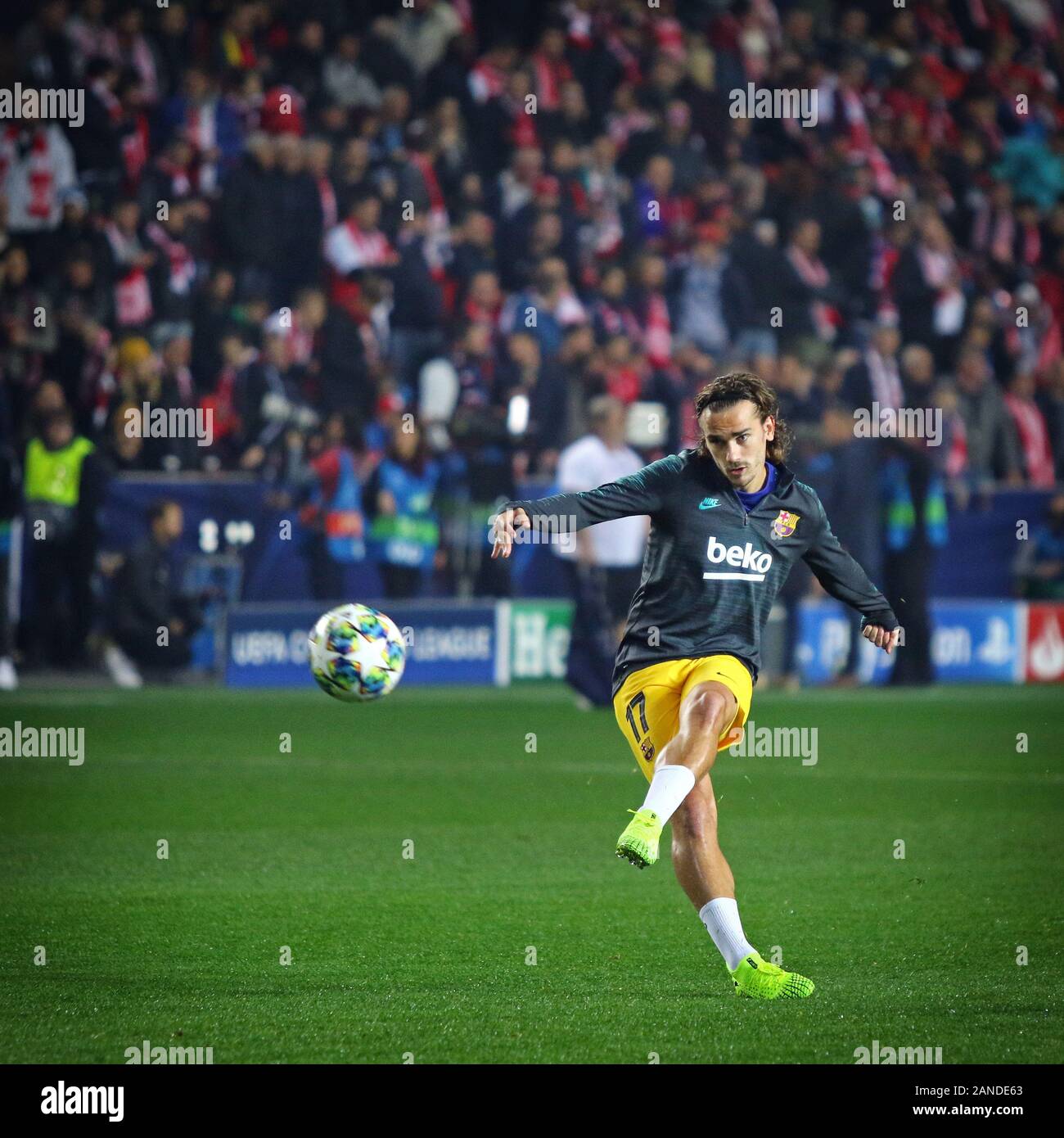 PRAGUE, CZECHIA - OCTOBER 23, 2019: Antoine Griezmann of Barcelona in ...