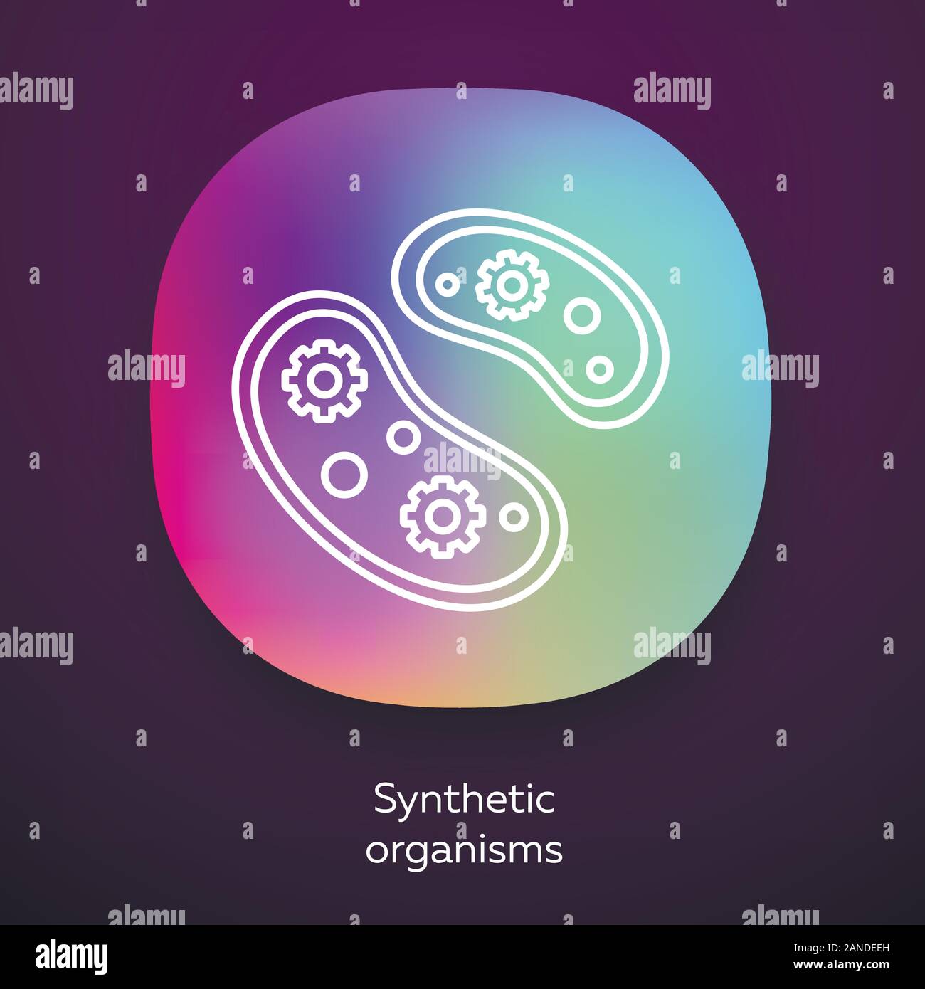 Synthetic organisms app icon. Engineering bacteria. Single celled ...