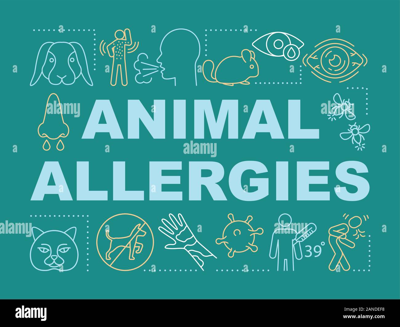 Animal allergies word concepts banner. Allergic reaction to insect ...
