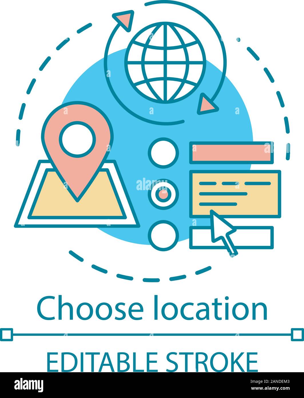 Choose location concept icon. Planning travel destination idea thin ...